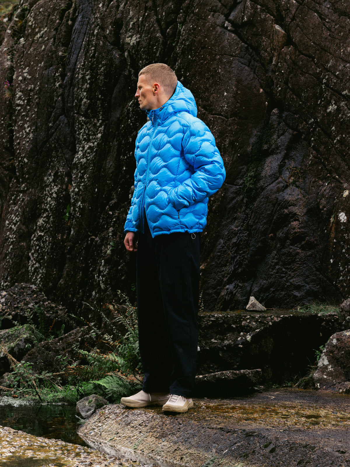 Men's Cuillin Down Jacket in Sky Blue Recycled Ripstop – Kestin