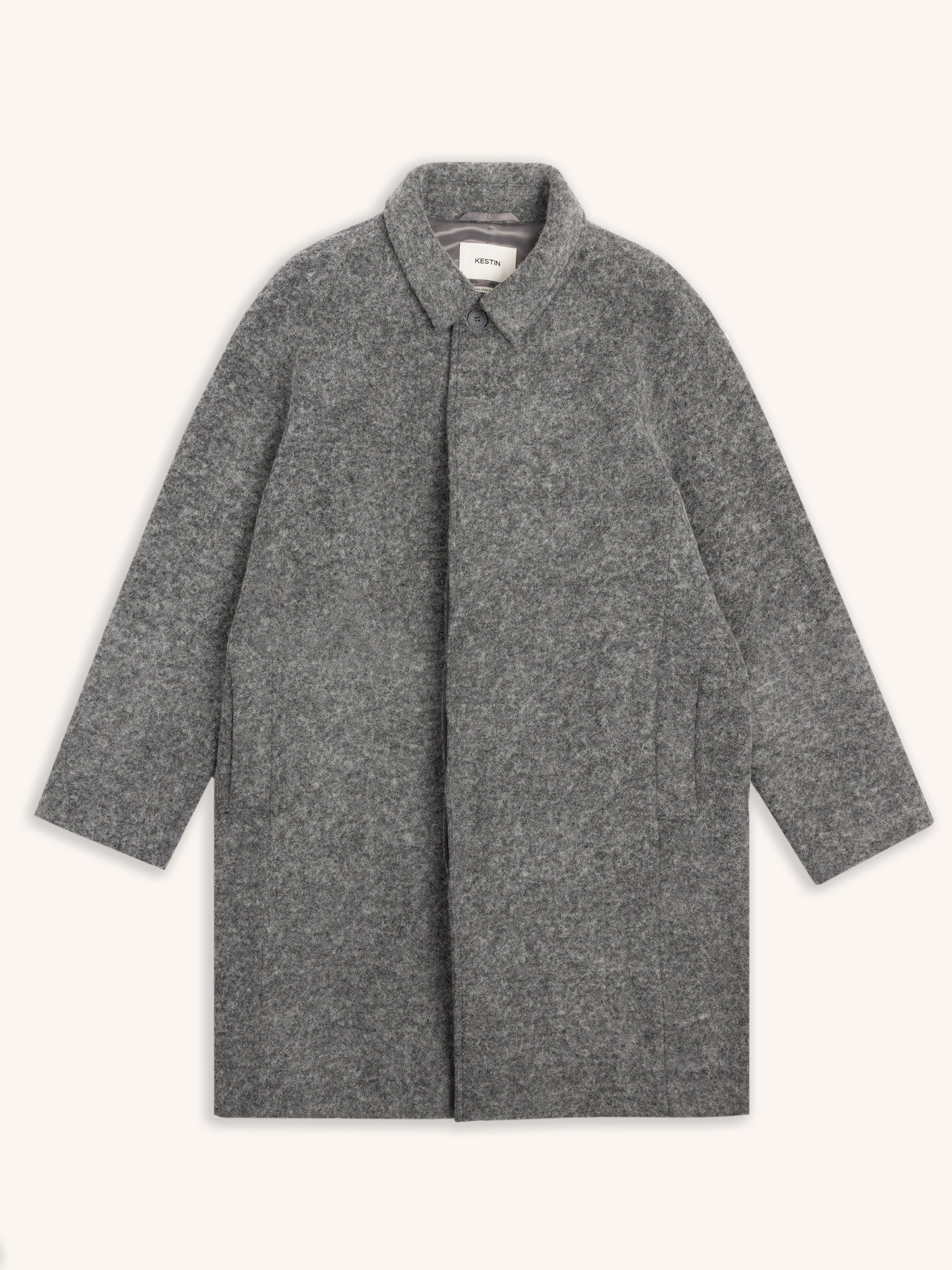 Men's Dundas Raglan Sleeve Overcoat in Grey Italian Wool – Kestin