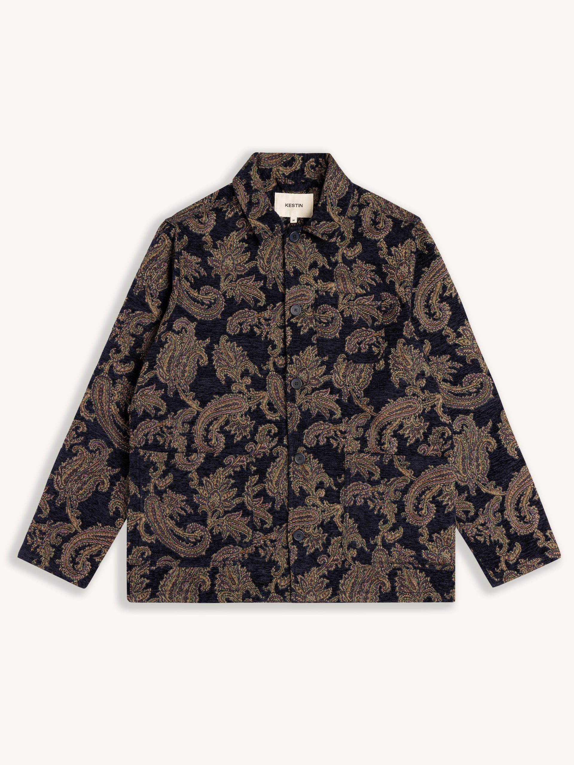 Ormiston Jacket in Navy Paisley Jacquard – Kestin